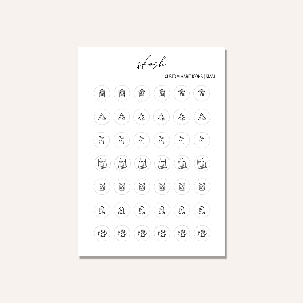 Custom Habit Icons – Skosh Paper Co